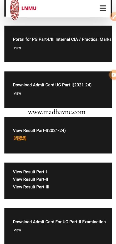 LNMU Part- 1 original marksheet BA Bsc and Bcom 2021-24 - Madhav Ncert ...